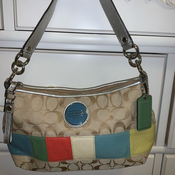 Coach | Bags | Coach Sand And Rainbow Purse 1 Inches Wide | Poshmark